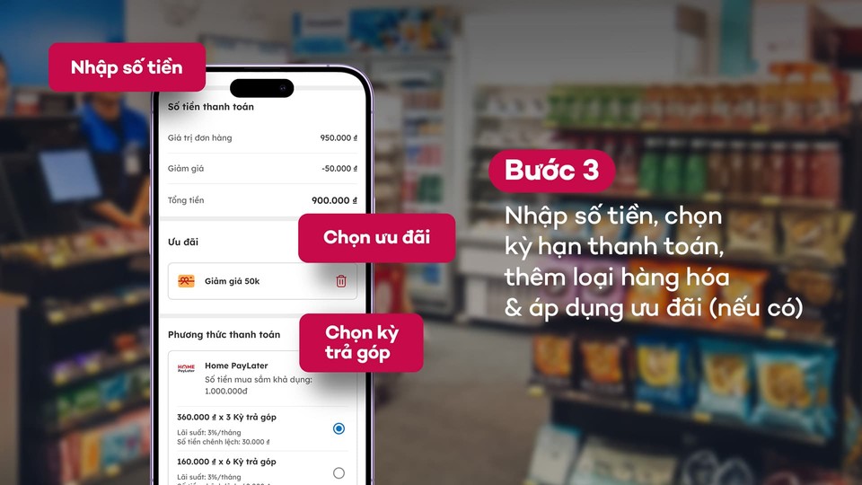 Hướng dẫn thanh toán mã QR qua tài khoản trả sau Home PayLater tại GS25